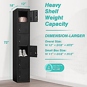 Atripark Metal Locker for Office Storage Locker Employees Locker for School Gym Lockers Corridor Locker 6 Tier 6 Door