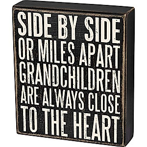 Primitives by Kathy Classic Box Sign, 6 x 7-Inches, Grandchildren