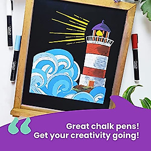 Chalkola 8 Pastel Liquid Chalk Markers for Chalkboard Signs, Blackboard, Window, Labels, Bistro, Glass, Car - Washable Wet Wipe Ink Chalk Board Markers, 6mm Reversible Tip Erasable Liquid Chalk Pens