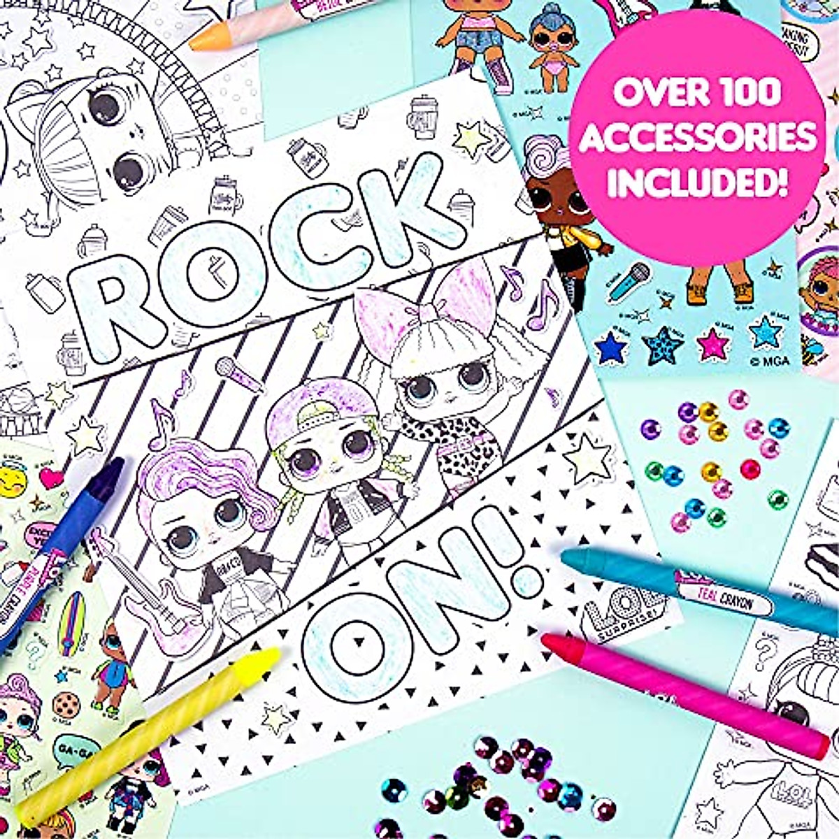 L.O.L. Surprise Super Activity Set Studio by Horizon Group USA, Sketch & Create with Stickers & Gemstones, Multicolor