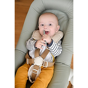 BEABA Set of 2 Silicone Pre-Spoons, For Babies 4-8 Months, Ultra-Soft Silicone Spoons to Help with Self Feeding, Designed with Specialist, Baby Utensils, Sage/Grey