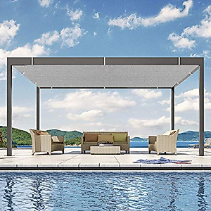 Eden's Decor Straight Flat Edge Sun Shade Sail with Grommets, Pergola Shade Cover Outdoo Sun Shade, Patio Shade, Deck Shade(Grey, 5' X 10')