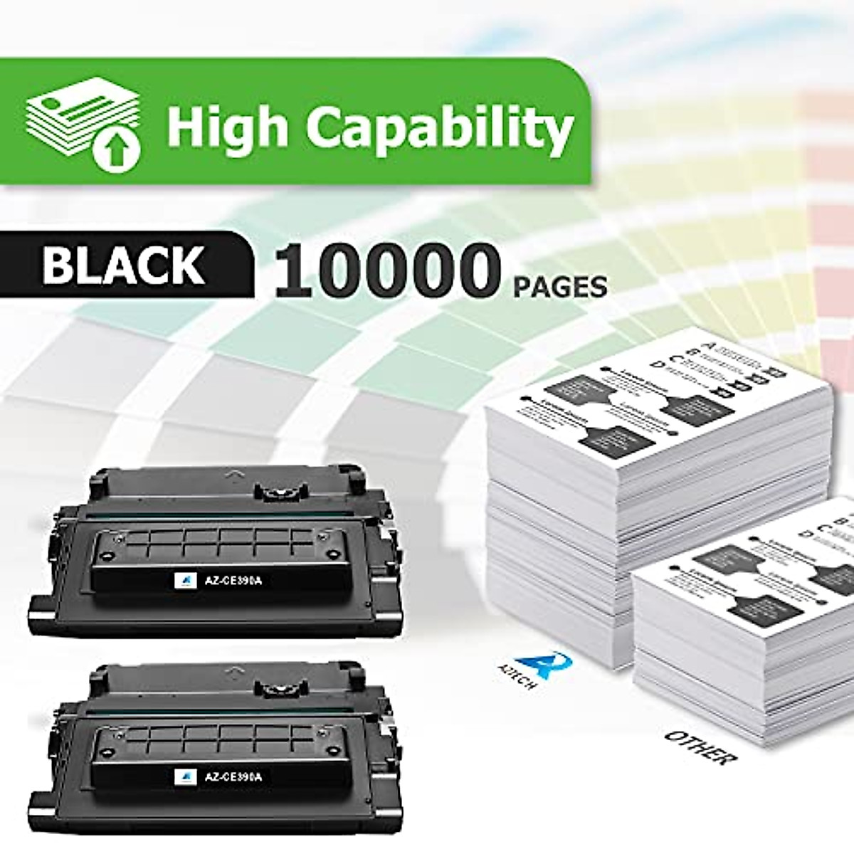 Aztech Compatible Toner Cartridge Replacement for HP 90A CE390A Toner Enterprise 600 M602 M601 M4555 M602dn M602n M602x M603dn M603n M4555f M4555h Printer (Black, 2-Pack)