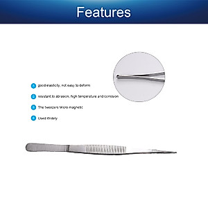 Utoolmart 1Pcs 200mm Lenght Stainless Steel Straight Pointed Tweezers with Serrated Tip