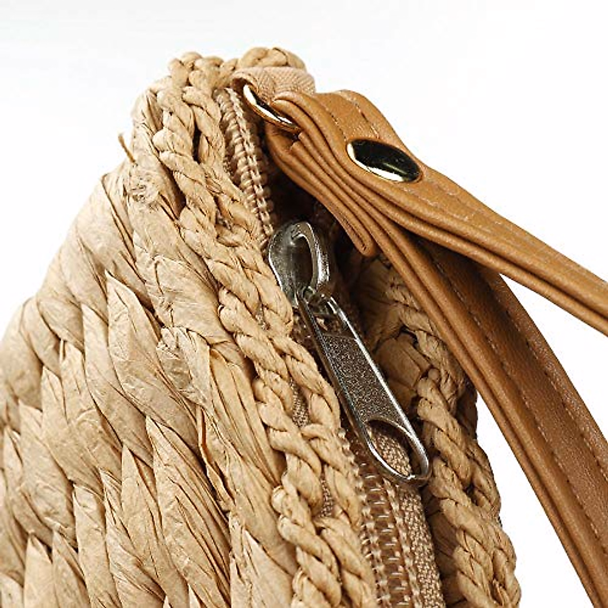 Straw Clutch Purse for Women Summer Wristlet Clutch Handbag Purse Woven Straw Bag Envelope Clutch Purse