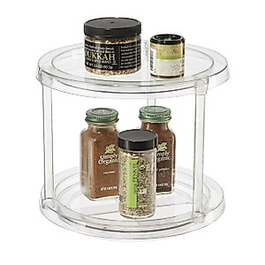 OGGI Two Tier Lazy Susan Rotating Organizer for Kitchen, Pantry, Cabinet Organizing and Storage. Ideal as a Rotating Spice Rack and Pantry Can Organizer, 9.75'' Dia x 8'' H (7780.)