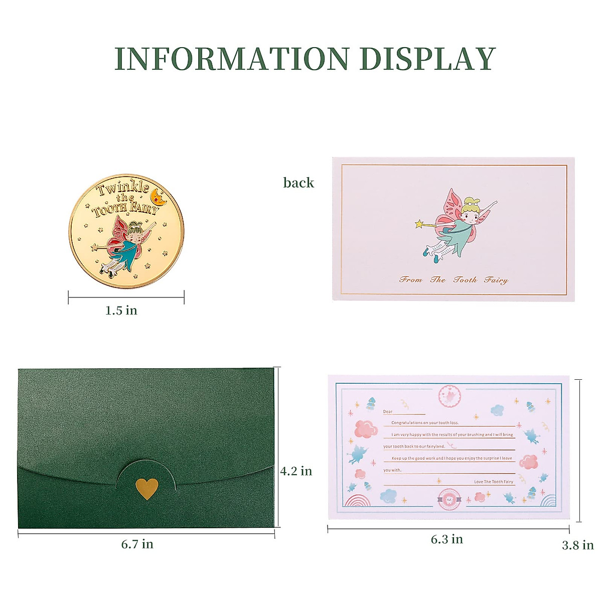 DOOBAANN Tooth Fairy Gift Coins,Reward for Lost Tooth Kids,Tooth Fairy Coins to Encourage Kids to Brush Their Teeth,3 Set (Encourage Brushing)