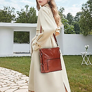 Banuce Vintage Full Grains Italian Leather Hobo Handbags for Women Crossbody Purse Ladies Shoulder Messenger Bag