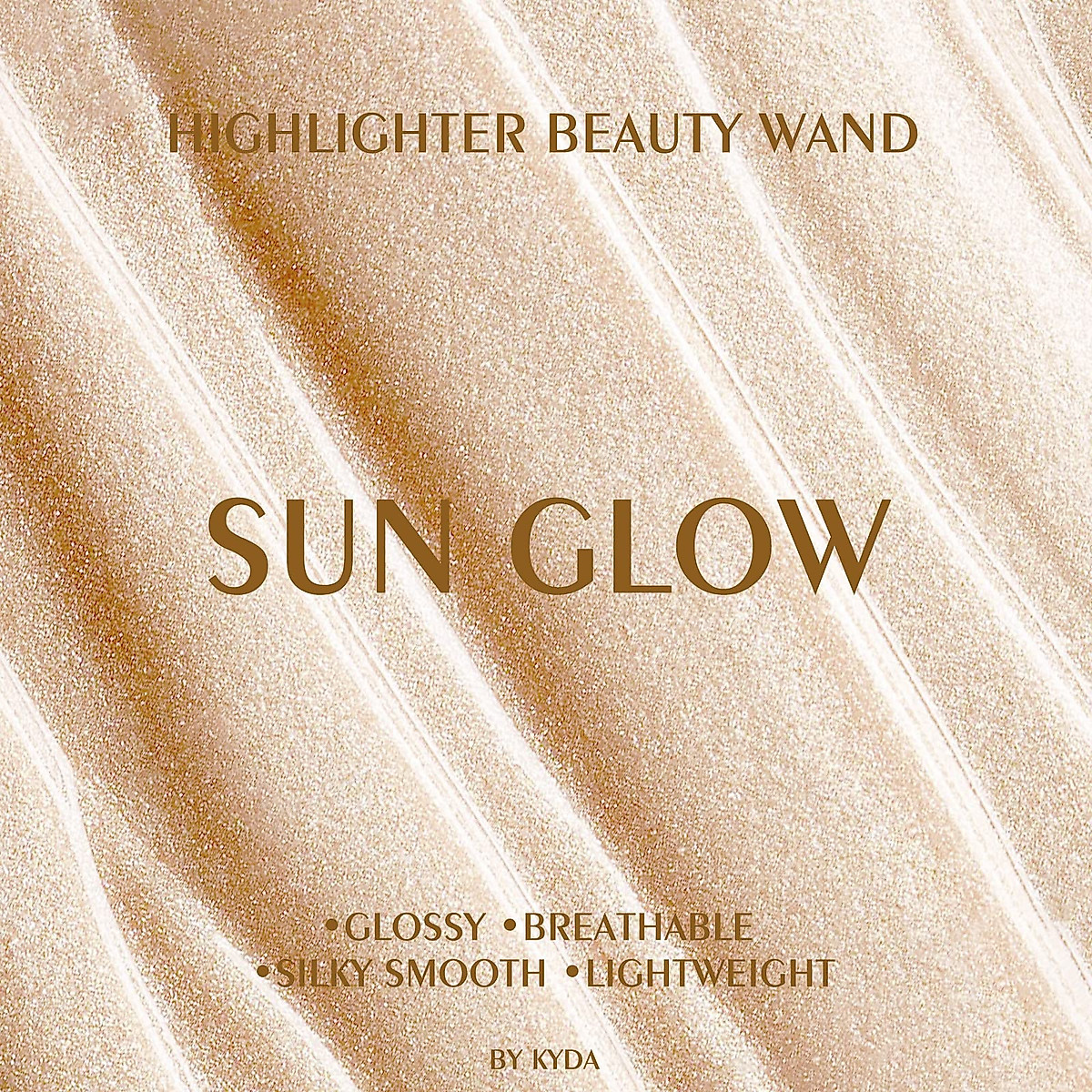 KYDA Highlighter Beauty Wand, Face Illuminator with Cushion Applicator, Natural Glossy Finish, Silky Smooth Cream, Face Highlighter Bronzer Makeup, Lightweight Blendable, by Ownest Beauty-Sun Glow