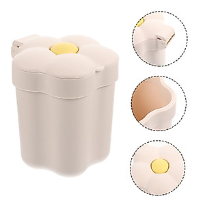 Cabilock 4pcs Storage Dust Basket Desktop Trash bin Garbage cans for Kitchen Recycle can Basket Trash can with lid Bins with lids Tiny Trash can White Miniature Office Trash Basket Plastic