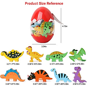 YECEN Easter Dinosaur Eggs Wooden Dinosaur Stacking Game 3 Years Old Montessori Toys