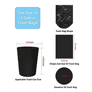 DAJITRE Small Trash Bag, 3-5 Gallon Garbage Bags Bathroom Trash can Liners for Bedroom Home Kitchen 150 Counts(3 Gallon (90 Counts), Clear)