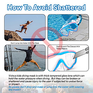 Vvinca Kids Goggles with Nose Cover Snorkel Diving Mask Swim Goggles for Kids Youth 3-15,No-Leak Anti Fog Full Rim Clear View