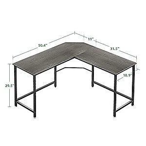 Elephance L Shaped Desk Corner Computer Desk Gaming Table Workstation for Home Office Study