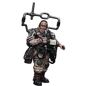 HiPlay JoyToy Warhammer 40K Collectible Figure: Astra Militarum Cadian Command Squad Veteran with Master Vox 1:18 Scale Action Figures JT7912 (Veteran with Master Vox)