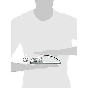 Global MinoSharp 440/SB, 2 Stage Ceramic Wheel Knife Sharpener, Silver/Black