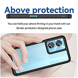 DFTCVBN Phone Case for OnePlus Nord N300 Case, Oppo A57 CPH2389 OnePlus N20 SE Case with Screen Protector, Soft Bumper with Clear Crystal PC Hard Back Shockproof Cover for OnePlus Nord N300 5G Black