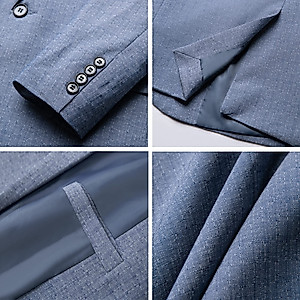 RONGKAI Mens Casual Blazer Sports Coats Suit Jackets for Men Slim Fit One Button Lightweight Blue