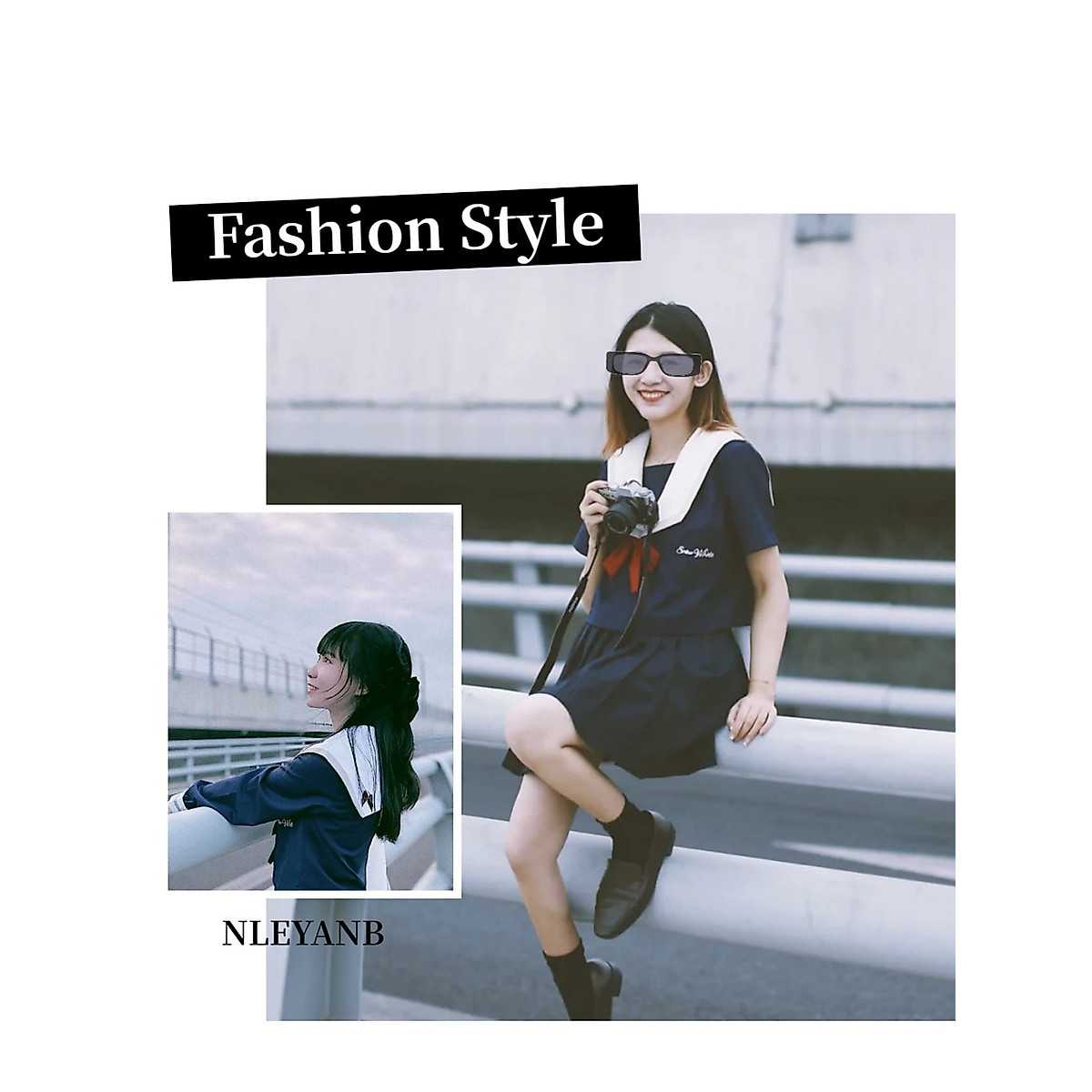 NLEYANB 5 Pieces Y2K Small Rectangle Square Sunglasses Bulk for Women UV400