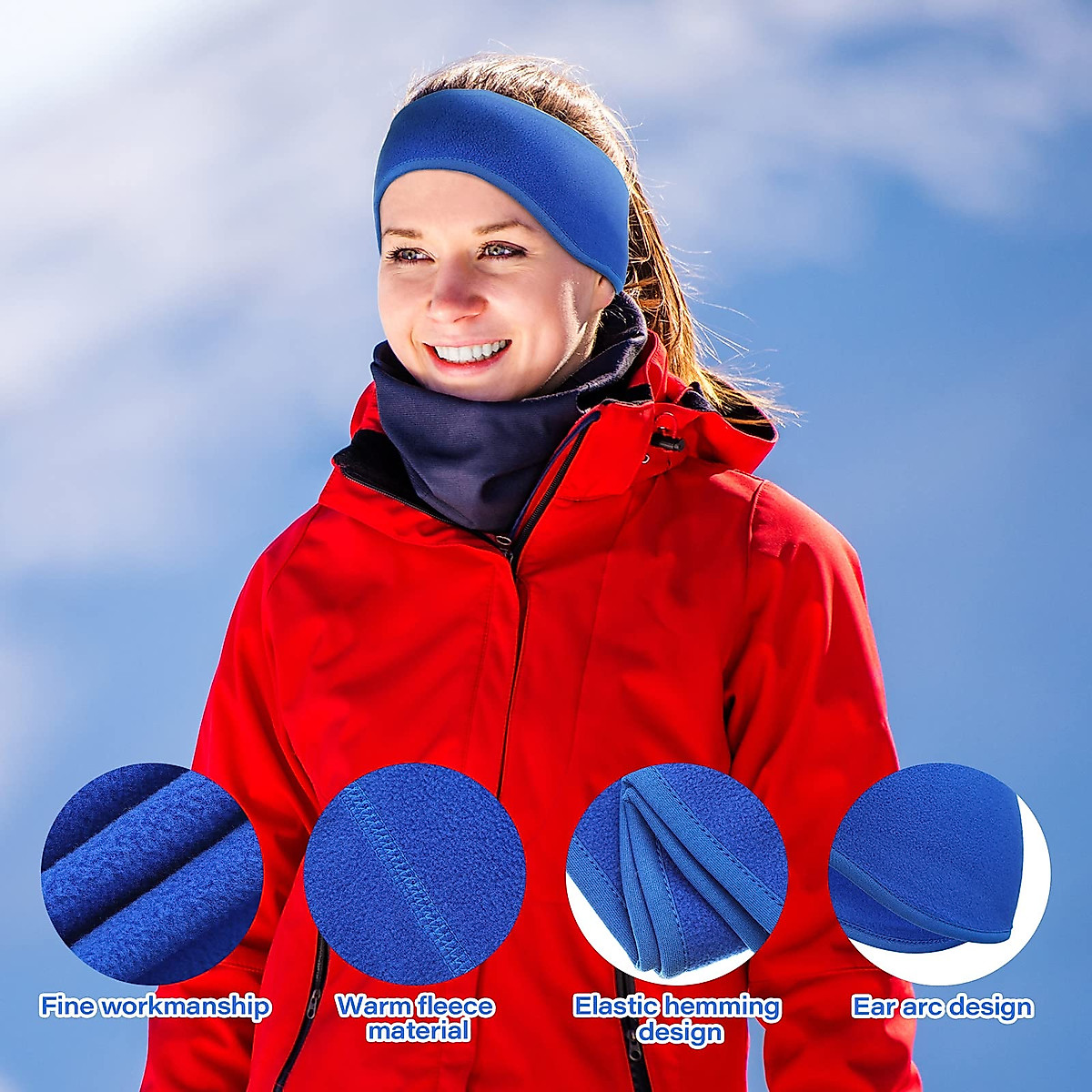 Janinka 11 Pieces Ear Warmers Headband Fleece Ear Covers Winter Running Ear Muffs Headband for Cold Weather Women Men