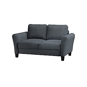Lifestyle Solutions Watford Loveseat, 56.3" W x 31.5" D x 33.9" H, Dark Grey