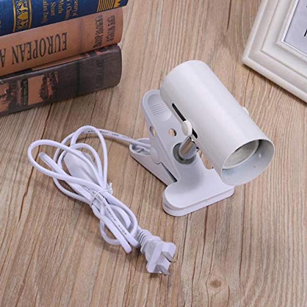 ZHONGJIUYUAN Reptile lamp Holder pet lamp Ceramic Lamp Holder Aquarium Lighting Sun Light UVB Lamp Clip for Fish Tank Turtle Lizard Habitat (White)