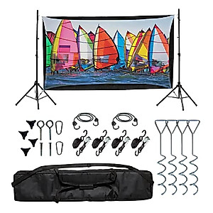 Backyard Theater Kit | Recreation Series System | 11' Front and Rear Projection Screen with 1080p HD Savi 4000 Lumen Projector, Sound System, Streaming Device w/WiFi (EZ-100)