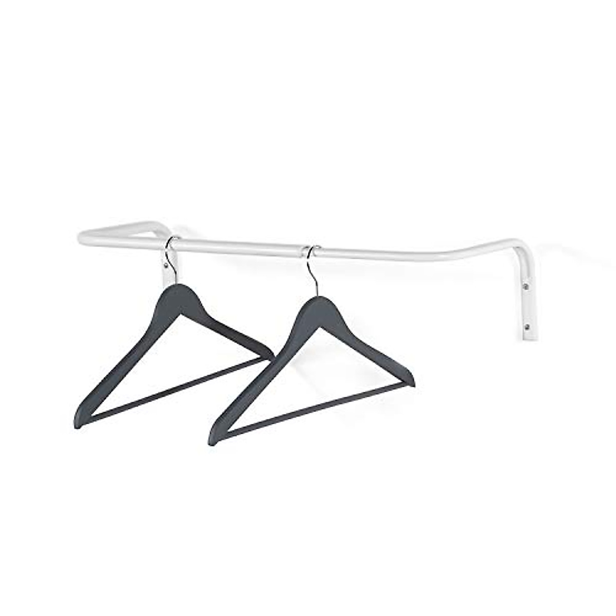 brightmaison Sofia Clothes Rack, Hanging Closet Organizer Adjustable & Wall Mount Clothes Rail Laundry Organizer Steel, White