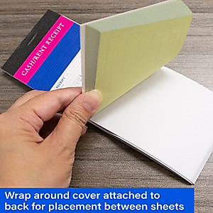 BAZIC Cash Money or Rent Receipt Book, 50 Sets 7 1/2" x 2 3/4" 2-Part Carbonless, White & Canary, Bound Wraparound Cover (50 Sets/Pack), 1-Pack