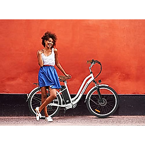 GELEISEN Electric Bike for Adults 500W Electric City Cruiser 25Mph Step-Thru Electric Bicycle, 48V 10Ah/13Ah Removable Battery, 26" Electric Commuter Bike for Adults, Professional 7-Speed