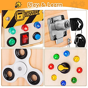 Zeoddler Toddler Toys for 1 2 3 Year Old, LED Busy Cube for Kids, Sensory Toys for Toddlers, Wooden Montessori for Travel, Preschool Educational for Kids, Birthday Gifts for Boys, Girls