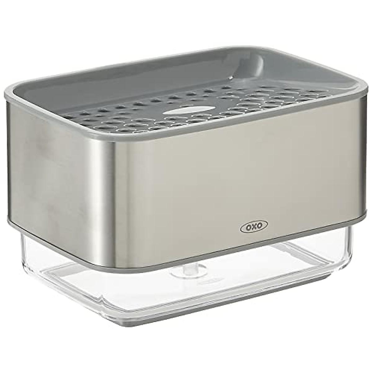 OXO Good Grips Stainless Steel Soap Dispensing Sponge Holder - Clear, One Size & Good Grips SimplyTear Paper Towel Holder - Stainless Steel