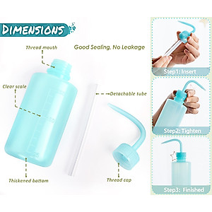 Tattoo Wash Bottle- Melphoe 2Pcs 250ml Water Squirt Bottle Succulent Watering, Safety Rinse Bottle Watering Tools, Tattoo Supplies, Irrigation Squeeze Sprinkling Can Wash Plant Bottle (Blue)