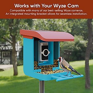 Bird Feeder Camera Case Compatible with Wyze Battery Camera Pro, Wyze Cam Outdoor v1/v2, Wyze Camera v4/v3/v3 Pro, 5 DIY Mounting Methods, Equipped with a Macro Lens (Camera NOT Included)