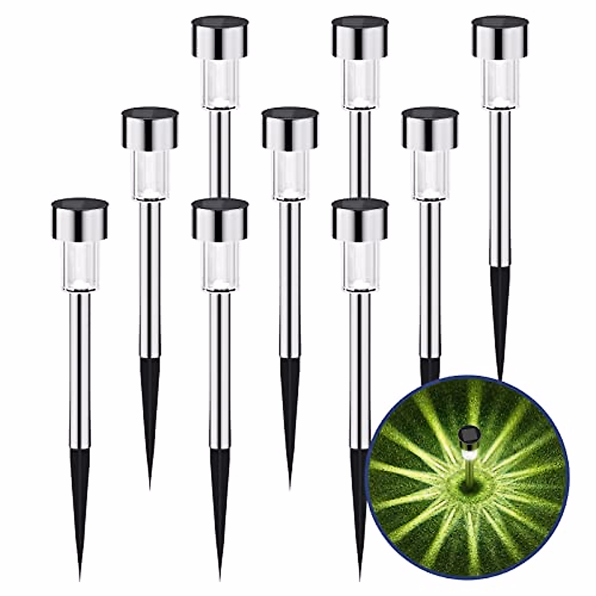 Cvosua Solar Outdoor Lights 12 Pack, Waterproof Outdoor Lights, Solar Garden Lights, Solar Powered Landscape Lighting for Pathway, Patio, Yard, Lawn, Walkway, Deck and Driveway