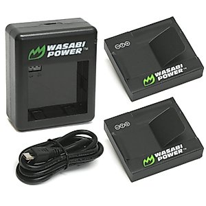 Wasabi Power Battery (2-Pack) and Dual USB Charger for YI Action Camera (International Edition) from Xiaomi, Xiaoyi