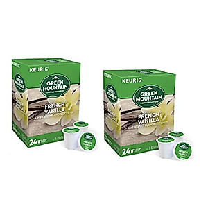 Green Mountain Coffee, French Vanilla, Single-Serve Keurig K-Cup Pods, Light Roast Coffee, 48 Count (2 Boxes of 24 Pods)