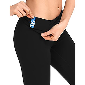HeyNuts High Waisted Yoga Capris Leggings for Women, Tummy Control Workout Running Leggings Cropped Pants 19'' Black M(8/10)