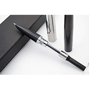 JINHAO 51A Wooden Fountain Pen Steel Cap (Ebony Wood, Extra Fine Nib 0.38mm)