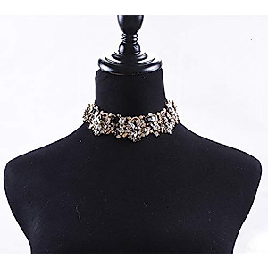 Crystal Rhinestone Statement Necklace-Vintage Chunky Chain Choker Collar Bib Statement Necklace Fashion Costume Jewelry Necklaces for Women