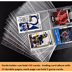 Baseball Card Sleeves 3 Ring Binder.4 Pocket Card Binder,Card Collection Binder for TGG, Basketball Card Binder,Sport Card Binder Storage Collection Protector—Whit