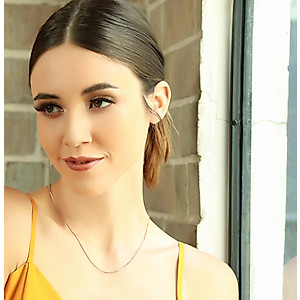 SEA OF ICE Chain Necklace 925 Sterling Silver with Rose Gold Chain & Ring Clasp Closure, Italian Box Necklace Chain Necklace for Women & Men, Rose Gold Necklace, 24"