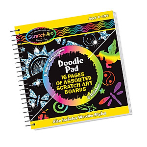 Melissa & Doug Scratch Art Doodle Pad With 16 Scratch-Art Boards and Wooden Stylus - FSC Certified