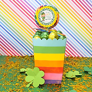 Lucky You’re My Friend Leprechaun St. Patrick’s Day Gift Tag Sticker Labels, 40 2" Party Circle Stickers by AmandaCreation, Great for Party Favors, Envelope Seals & Goodie Bags