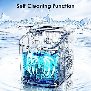 Xbeauty Countertop Ice Maker Machine 6-Minute Fast Bullet Ice Simple Handle Automatic Cleaning Suitable for Household Small Student Dormitory and Bar Party-Black
