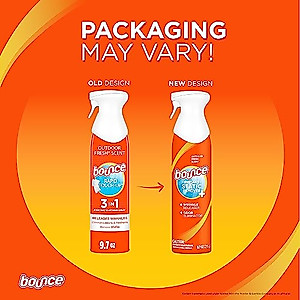 Bounce Anti Static Spray, 3 in 1 Instant Anti Static Spray & Instant Wrinkle Release, Odor Eliminator and Fabric Refresher Spray (9.7 Fl Oz, Pack of 1)