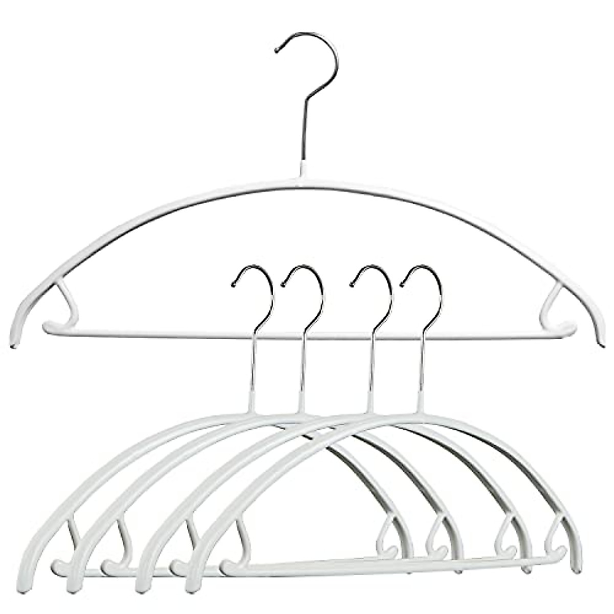 Mawa by Reston Lloyd Non Slip Metal Clothing Hanger, Smooth Shoulder Support with Skirk Hooks/Pant Bar, Model 42-U
