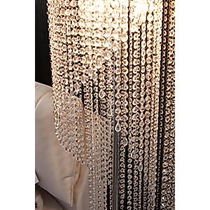 Surpars House Crystal Floor Lamp, Elegant Rain Lamp, Modern Lava Lamp for Living Room, Bedroom, Girls Room, Silver Chrome