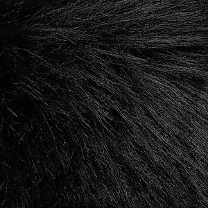 WLLHYF 8/10/12 Inches Faux Fur Rug Fabric Squares Area Rug Shaggy Fur Fabric Cuts Fluffy Fur Square Patches Plush Rug Chair Cover Seat Cushion Pad (Black, 12inch)