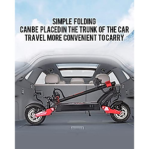 TIFGALOP Adult Electric Scooter Motor Power 1600W Maximum Speed 33 MPH Range 80~90KM，10 inch tubeless Off-Road Tires Convenient Folding Sports Scooter